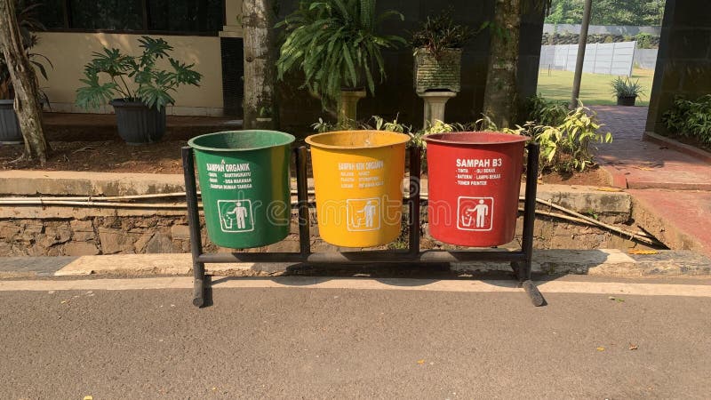 Waste Bins Prepared in Public Locations Stock Image - Image of recycle ...