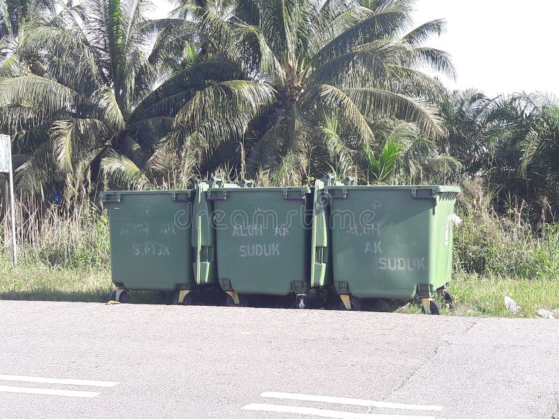 Three trashcans stock photo. Image of clean, trash, rubbish - 85972516