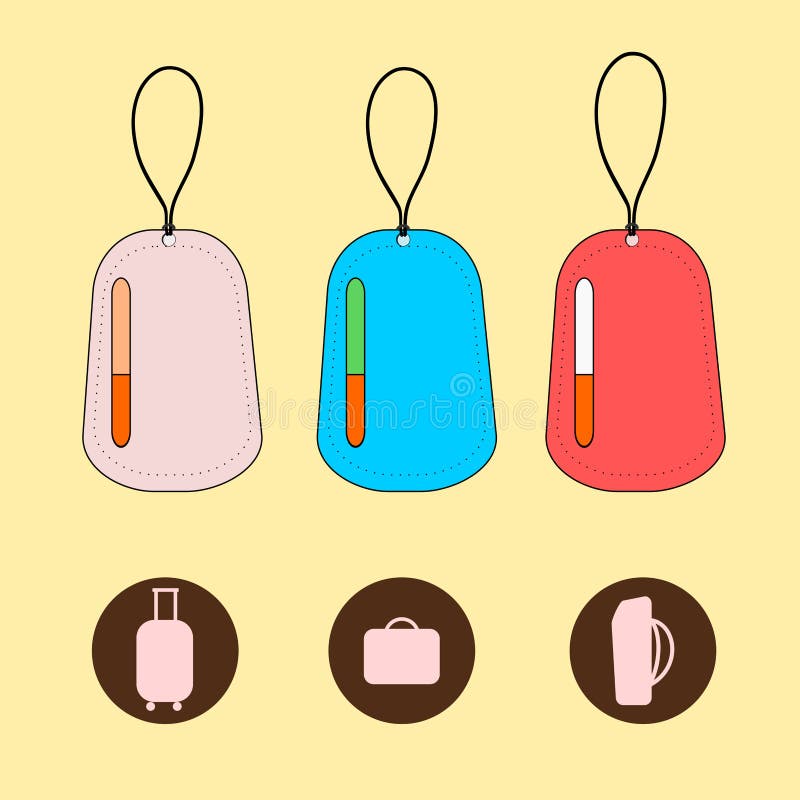 Three Travel Tag Logos Design ,illustration Stock Vector - Illustration ...