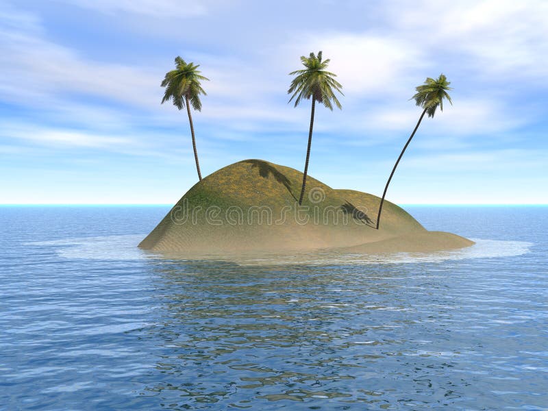 Three Tree Island stock illustration. Illustration of island - 1056320