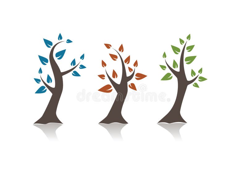 Three Trees stock vector. Illustration of outside, leaves - 7932180