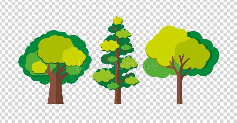 Three Trees in Different Shapes Stock Vector - Illustration of nature ...