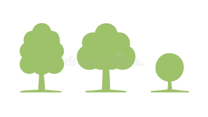 Three Trees Nature Icons, Forest, Park, and Environment Symbol, Vector ...