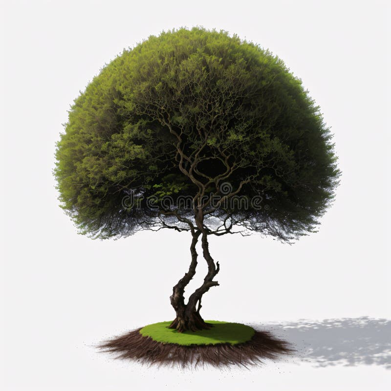 Three Trees with Roots Isolated on a White Background. Stock ...