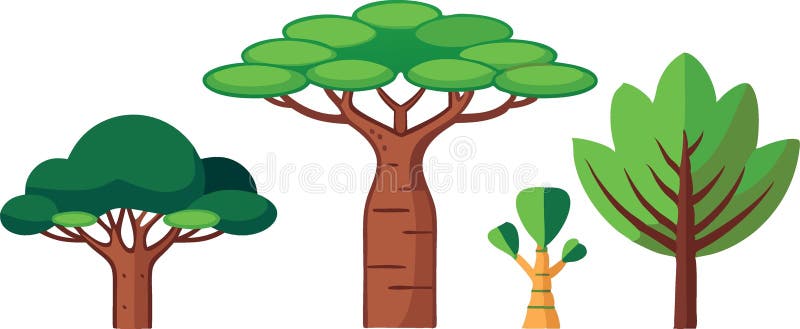 Three Trees are Shown in a Row, with the Middle Tree Being the Tallest ...