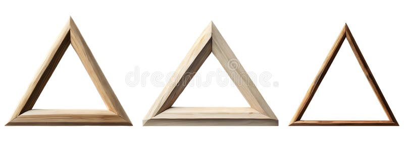 Triangle Shaped Wooden Frame Isolated on a White Transparent Background ...