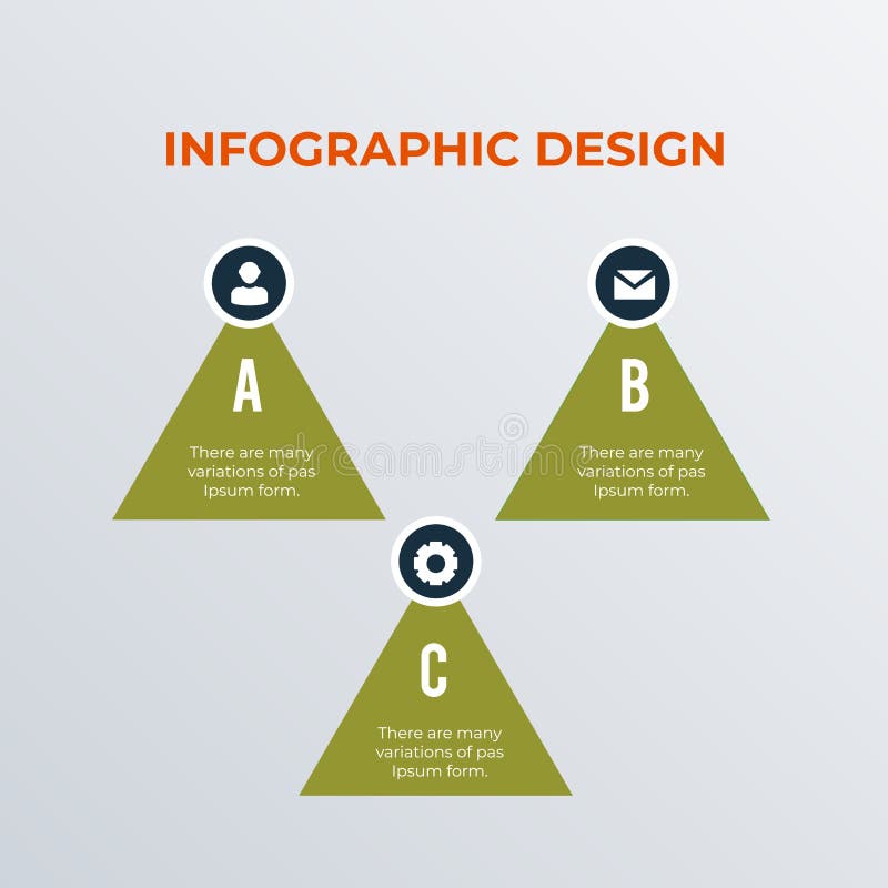 Three Triangles Infographic Template Design. Business Concept Infograph ...