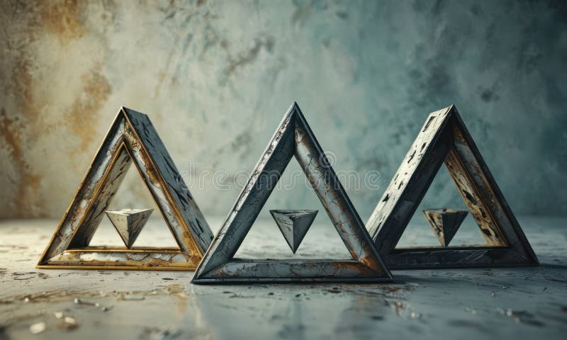 Three Triangles are Shown in this Image, with the Middle One Having a ...