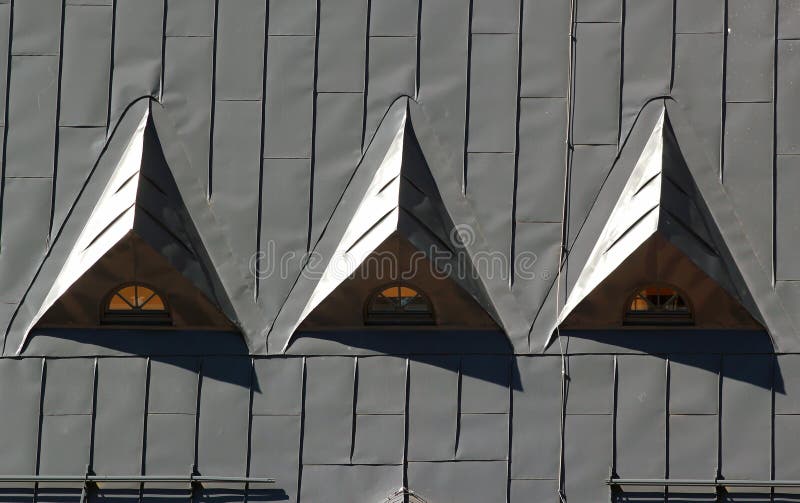 Attic Triangular Window on the Roof Stock Image - Image of front ...