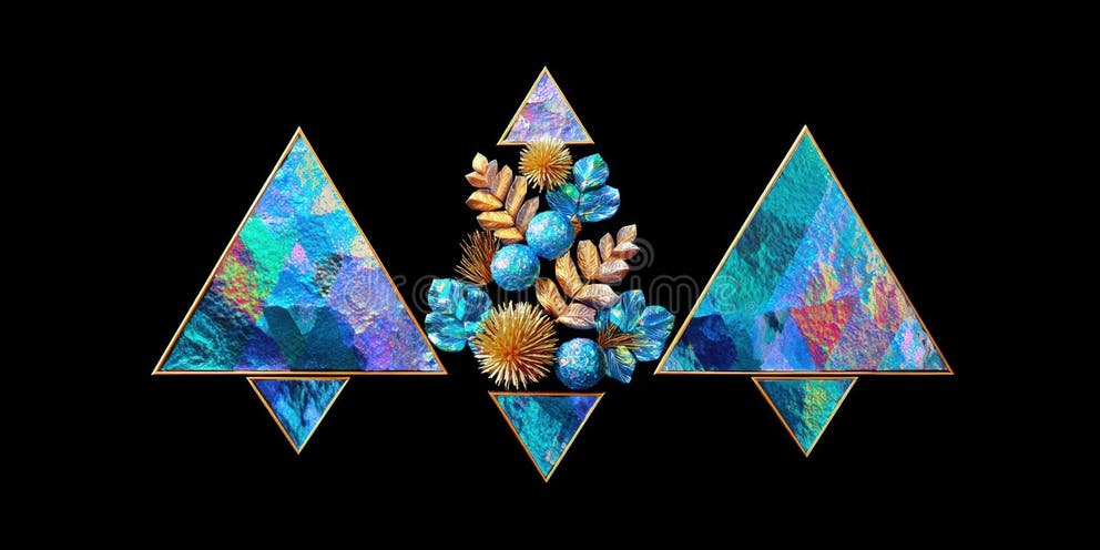 Three Triangular Panels Display Vibrant Sea Life Illustrations on a ...