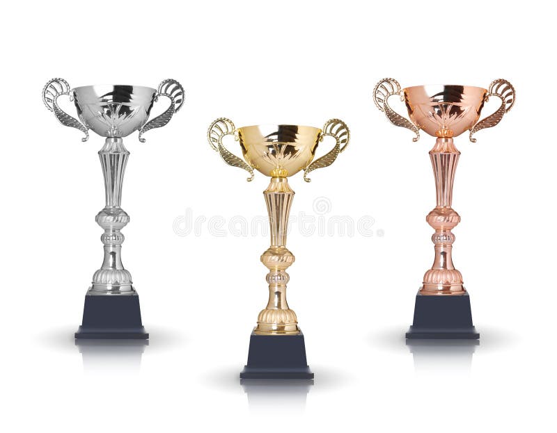 Three trophies stock illustration. Illustration of place - 34915202