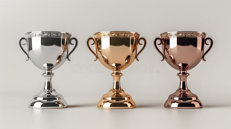 Three Modern Trophy, First Place Trophy, Silver Trophy, and Third Place ...