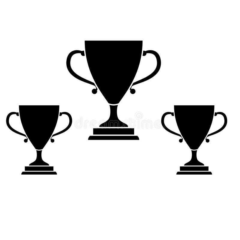 Three Trophys Implying First Second and Third Prize Competition Victory ...