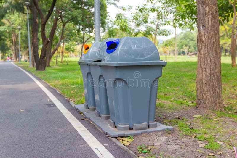 Three type of trash bin stock image. Image of plastic - 73698571