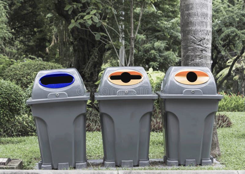 Three Type of Trash Bin,Recycle Stock Image - Image of pollution ...