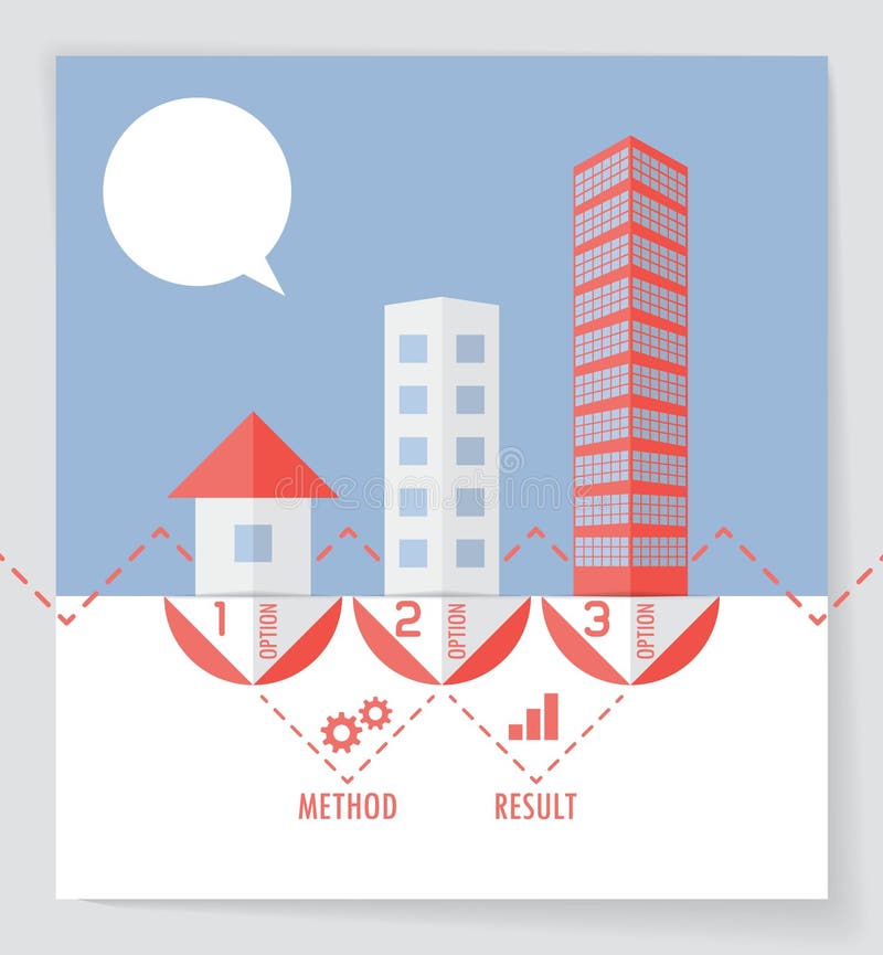 Three Types of Buildings in a Single Graph Concept Stock Vector ...