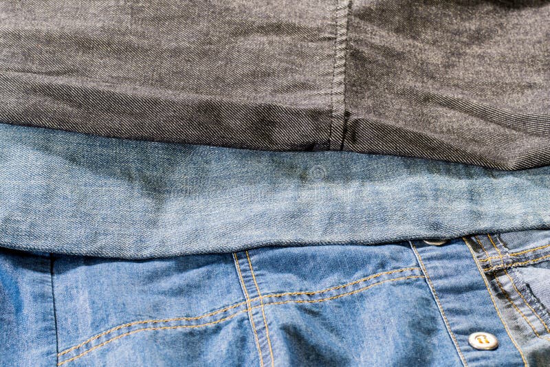Three Types of Clothing - Blue, Light Blue and Grey Stock Photo - Image ...