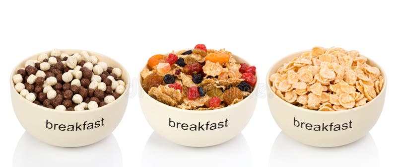 Three Types of Flakes for a Breakfast Stock Photo - Image of eating ...