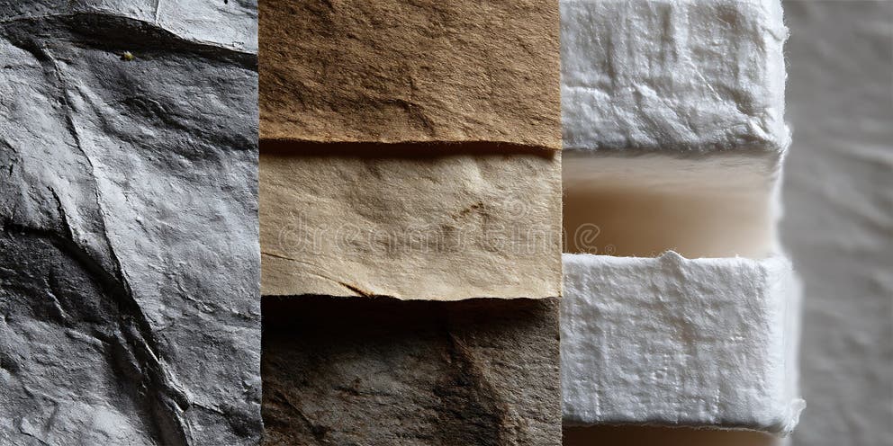 Three Types of Paper Textures are Displayed Side by Side. on the Left ...