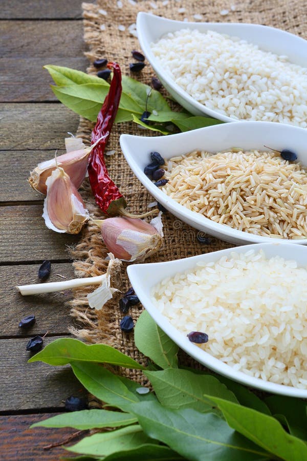 Three Types of Rice, Ingredients Stock Photo - Image of natural ...