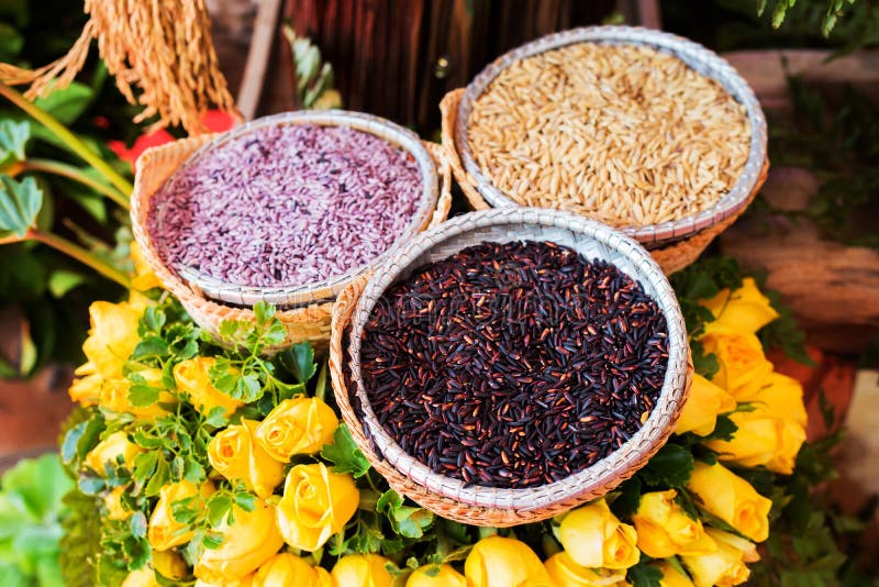 Three types of rice stock photo. Image of jute, food - 70744148