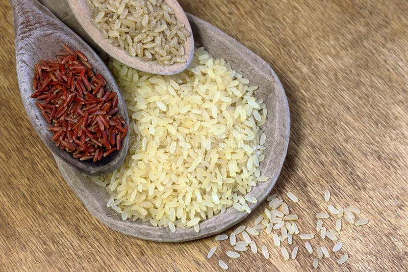 Three types of rice stock image. Image of types, brown - 112827223
