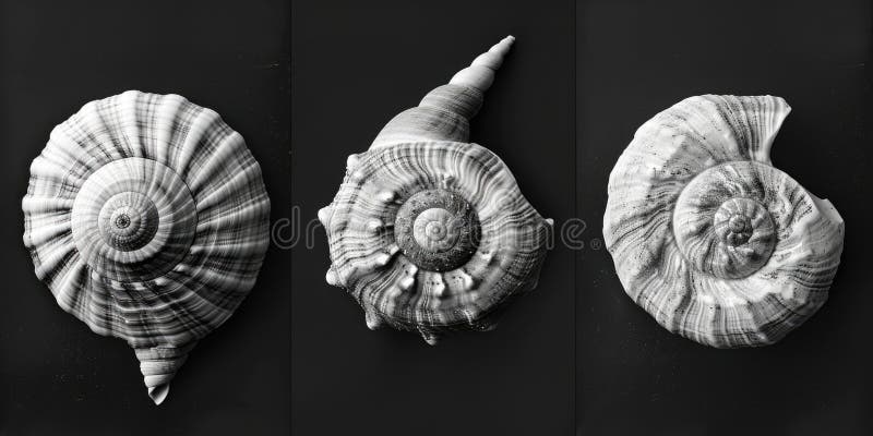 Three Types Shells Dark Background Stock Photos - Free & Royalty-Free ...