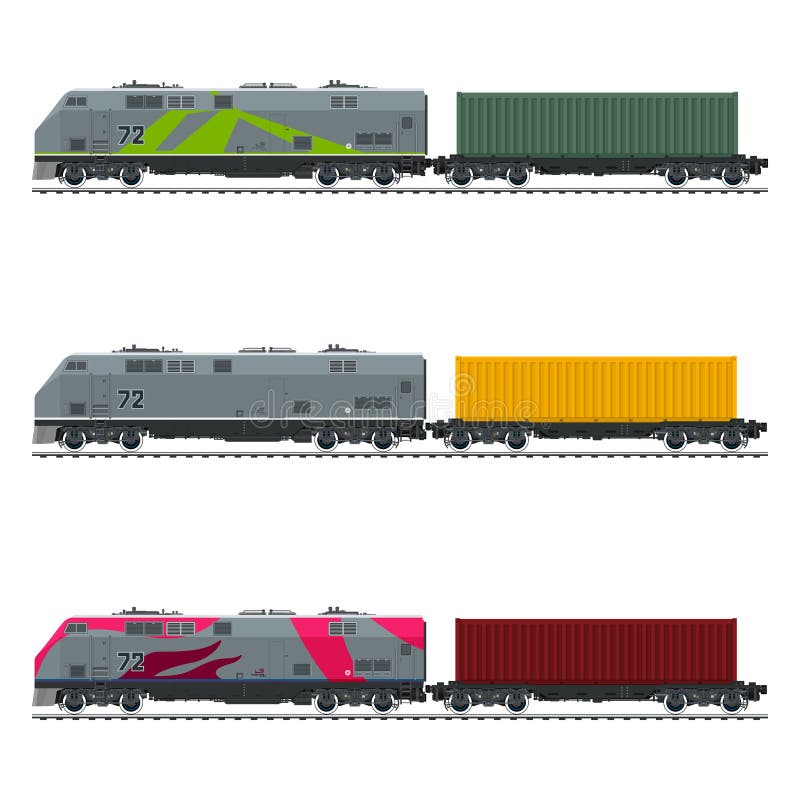 Three Types of Train stock vector. Illustration of road - 118241845