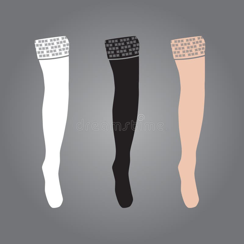 Three Types of Woman Stockings Stock Vector - Illustration of lace ...