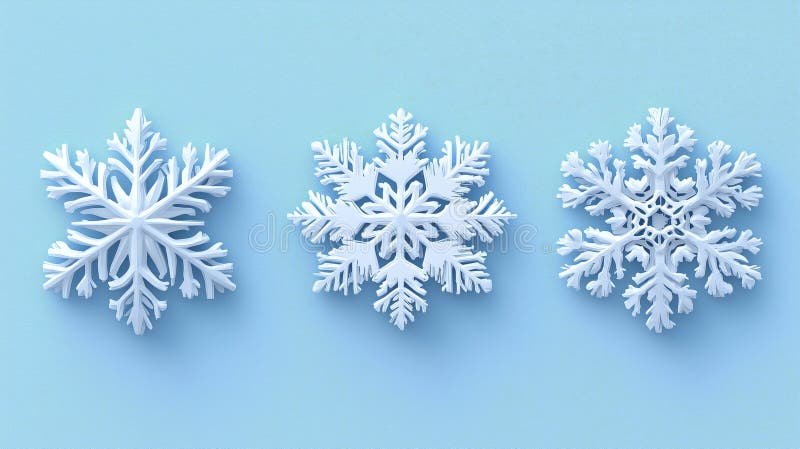 Collection of Elegant Snowflakes with Delicate Designs in Blue Stock ...