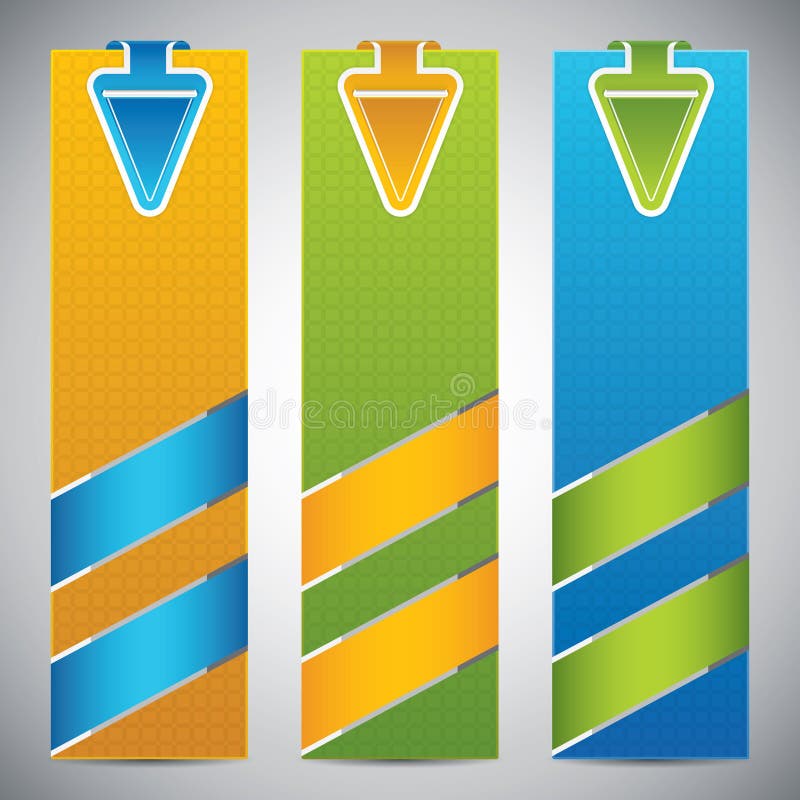 Three universal banner stock vector. Illustration of direction - 23553483