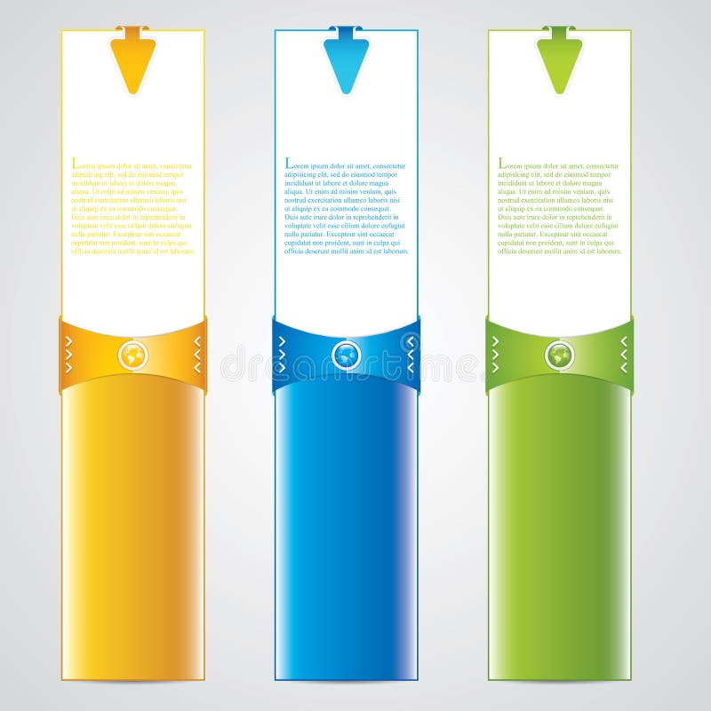 Three universal banner stock vector. Illustration of concept - 26384759