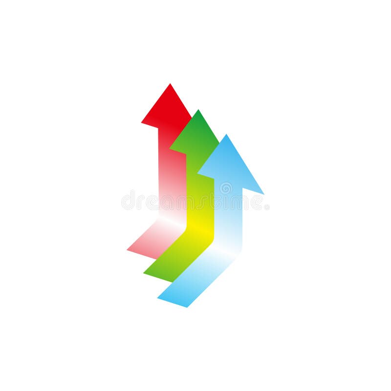 Three up arrow logo icon stock vector. Illustration of technology ...