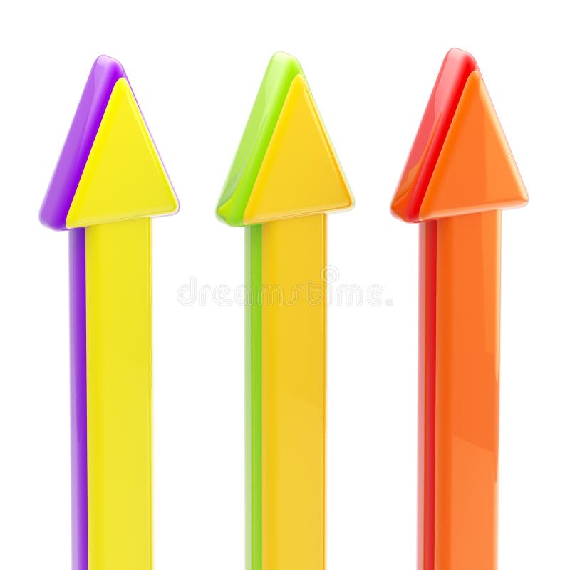 Up and Growth: Three Growing Arrows Isolated Stock Illustration ...