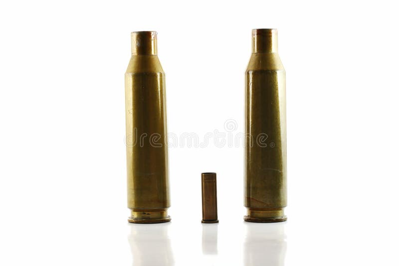 Three used bullet casings stock image. Image of ammo, caliber - 1991887