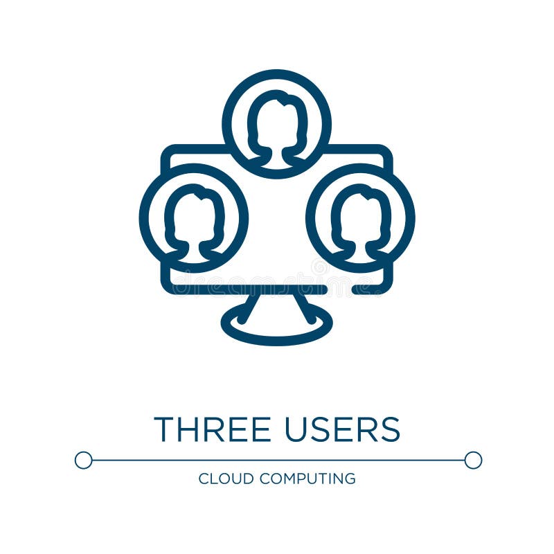 Three Users Icon. Linear Vector Illustration from Computer and Media ...