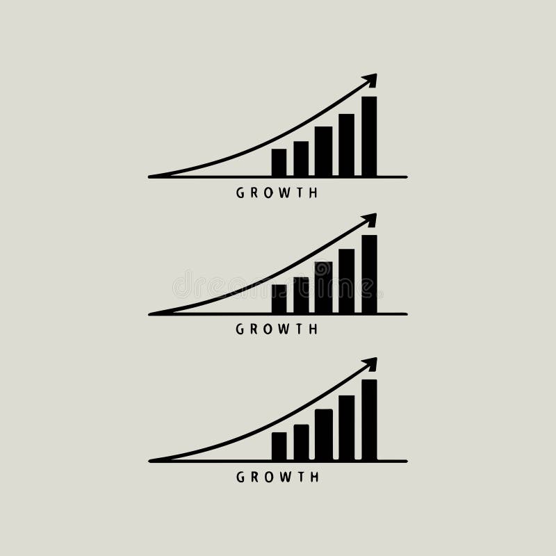 Three Variations of a Simple Line Graph Showing Growth Stock ...