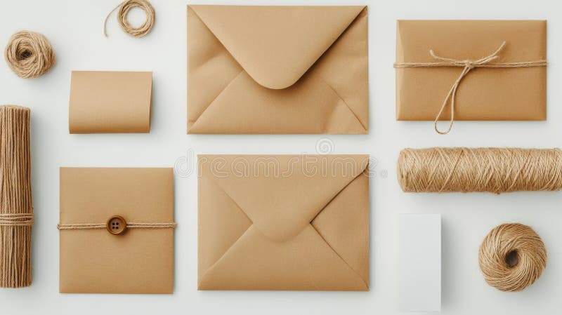Three Varied Brown Craft Paper Envelopes, Including those with and ...