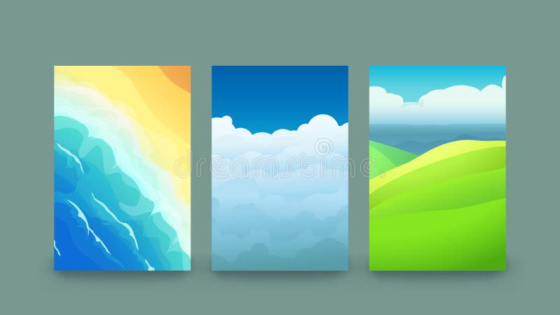 A Three Various Nature Boards in Set Stock Illustration - Illustration ...
