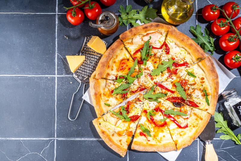Three Various Served Pizzas Stock Photo - Image of background, epicure ...
