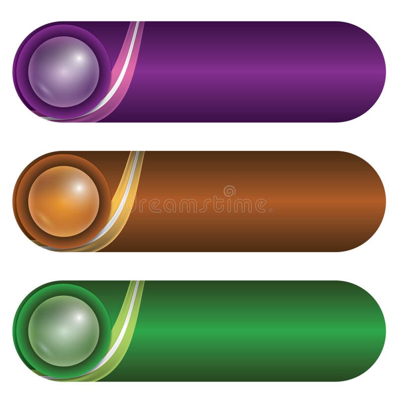 Three vector buttons stock vector. Illustration of brown - 34477959