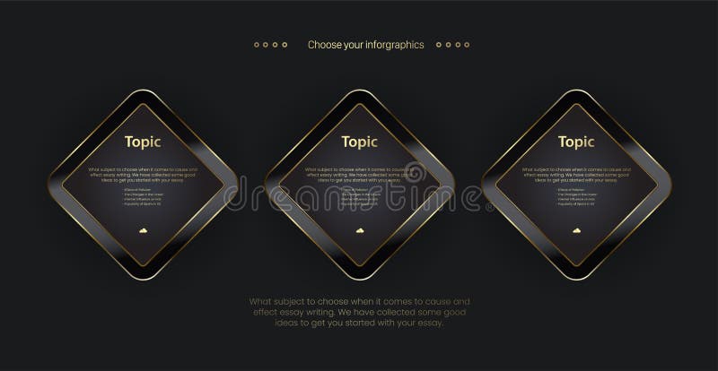 Three Vector of Gold OPtion Buttons Design,THREE Chart Elements Levels ...