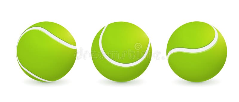 Three Vector Isolated Tennis Balls Stock Vector - Illustration of ...