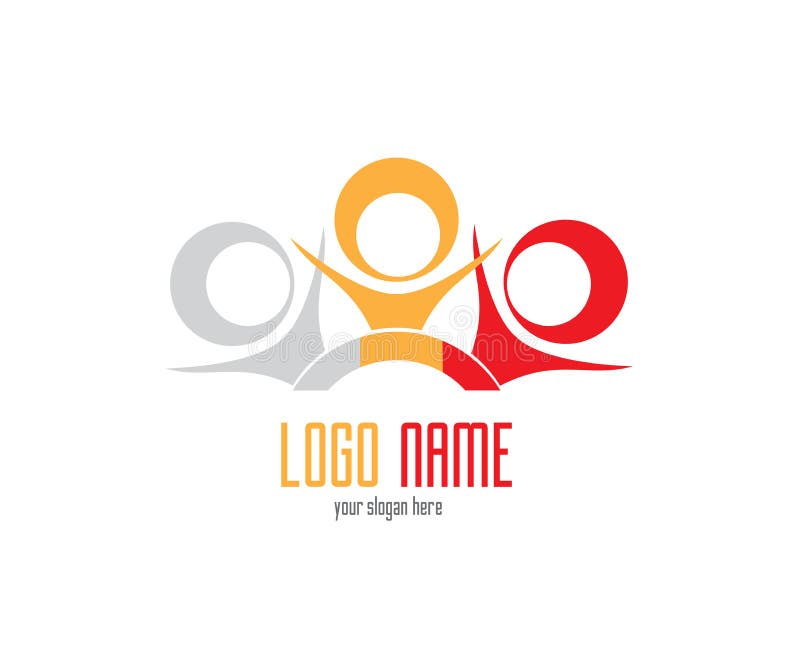 Three Vector Logo Design Heads Stock Vector - Illustration of sign ...