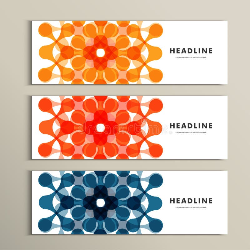 Three Vector Pattern Abstract in Banner Design Stock Vector ...