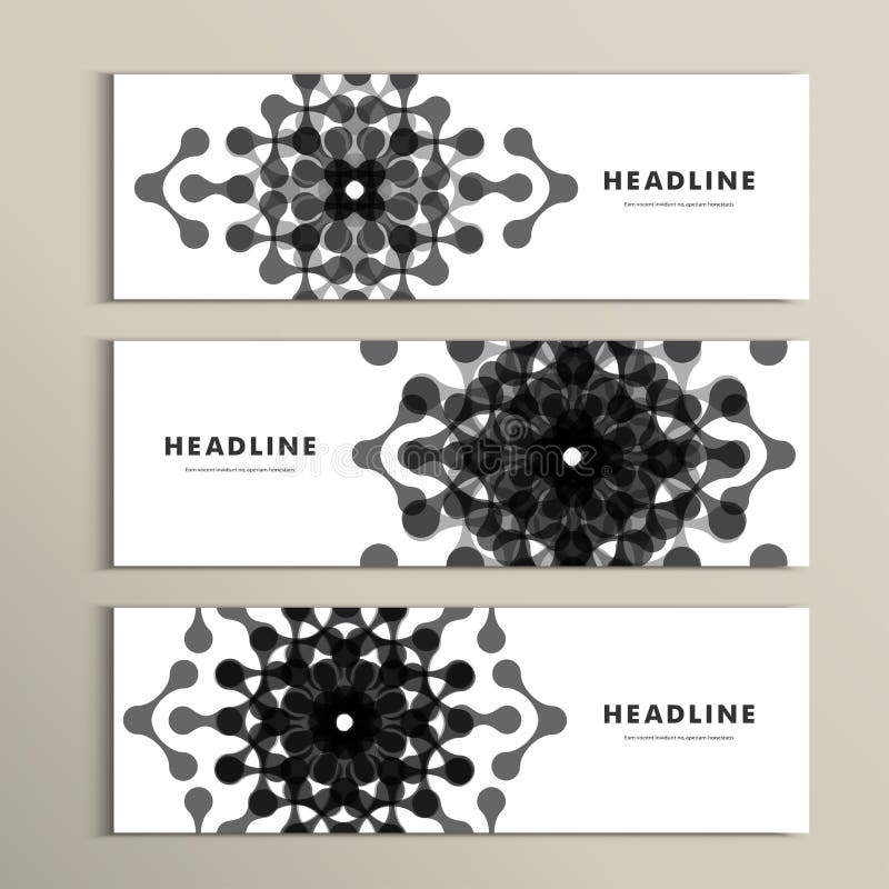 Three Vector Pattern Abstract in Banner Design Stock Vector ...