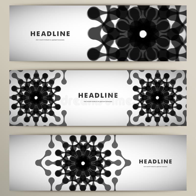 Three Vector Pattern Abstract in Banner Design Stock Vector ...
