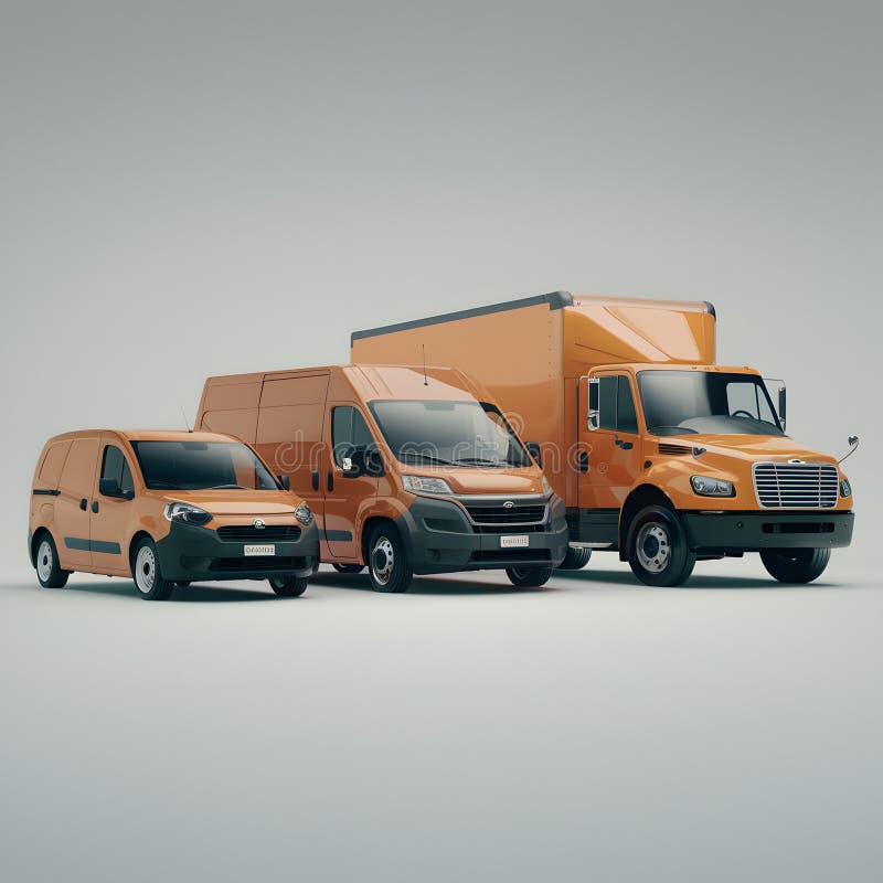 Three Vehicles in Different Sizes Arranged Side by Side on Plain ...