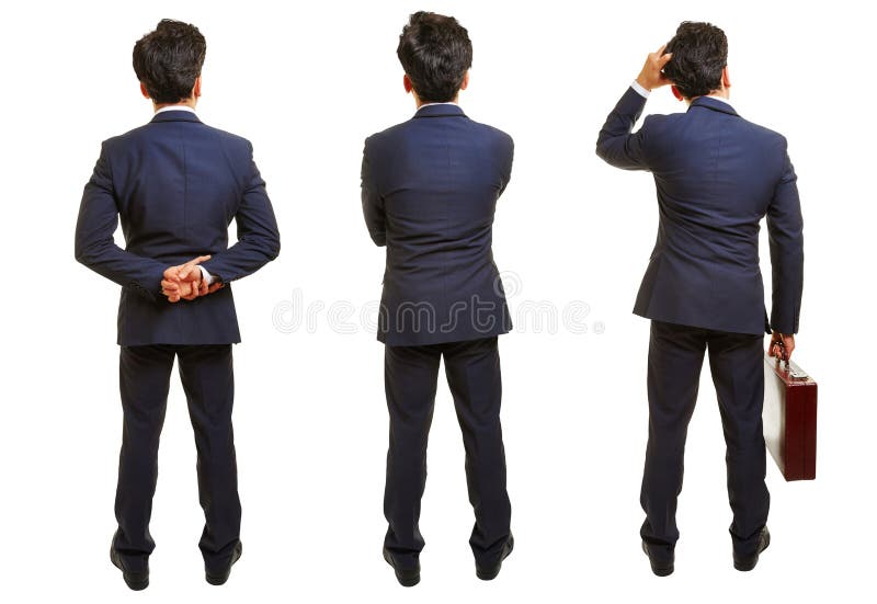 Three Versions of Businessman from Behind Stock Image - Image of collar ...