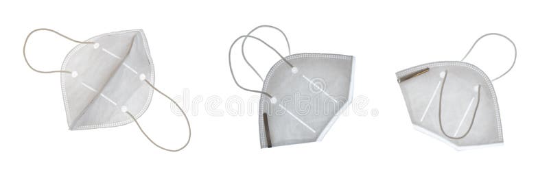 Three Versions of White Covid Mask Isolated on White Stock Image ...